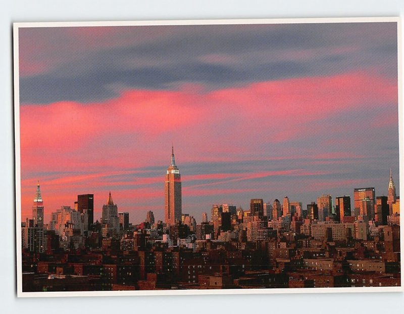 Postcard A Brilliant Sunset Sky Frames The Empire State Building, New ...