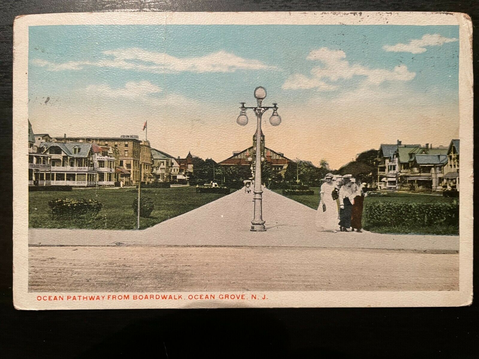 Vintage Postcard 1916 Ocean Path from Temple to Boardwalk Ocean Grove ...