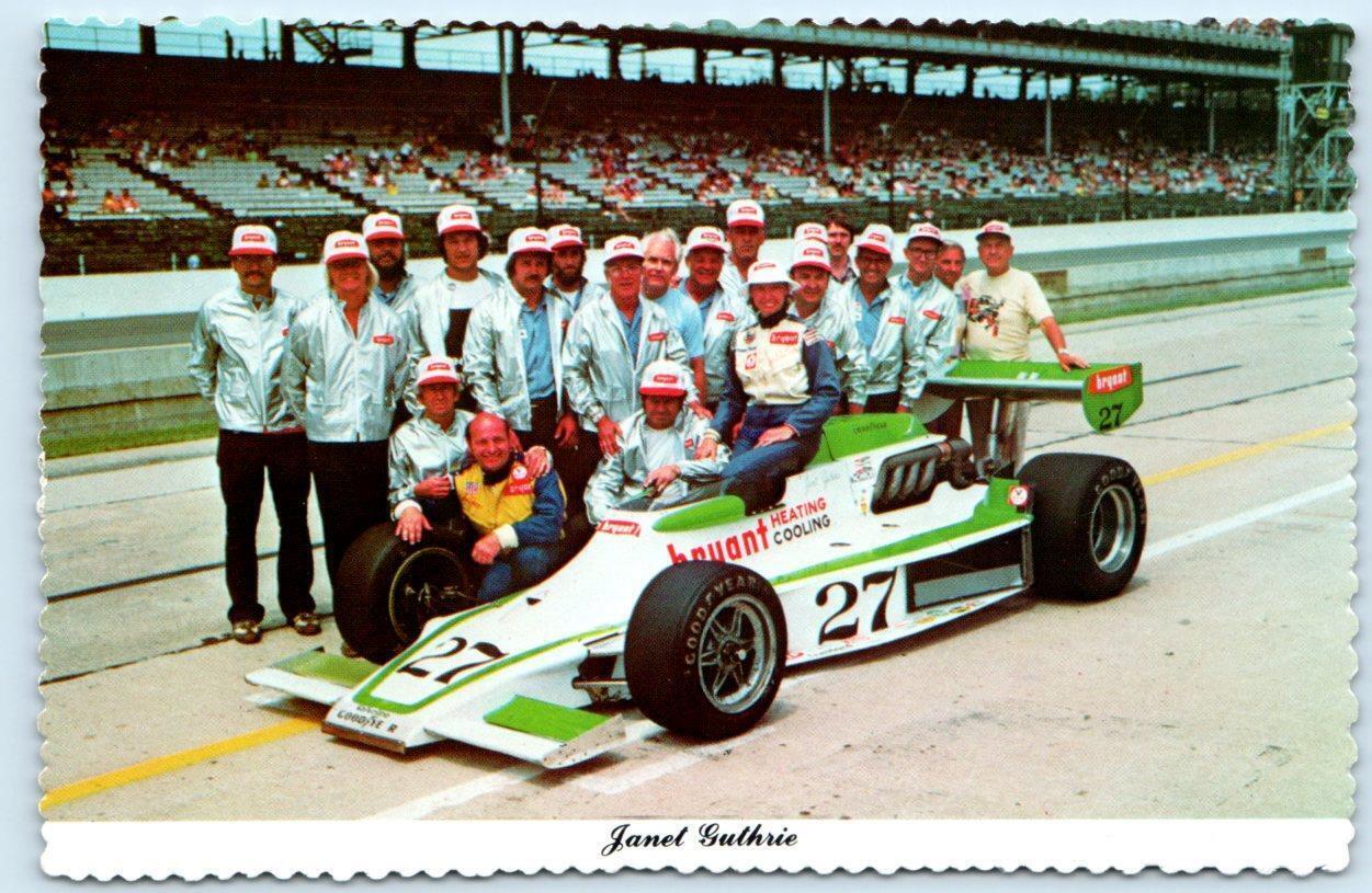 2~4"x6" Postcards JANET GUTHRIE 1st Woman Race Car Driver INDIANAPOLIS ...