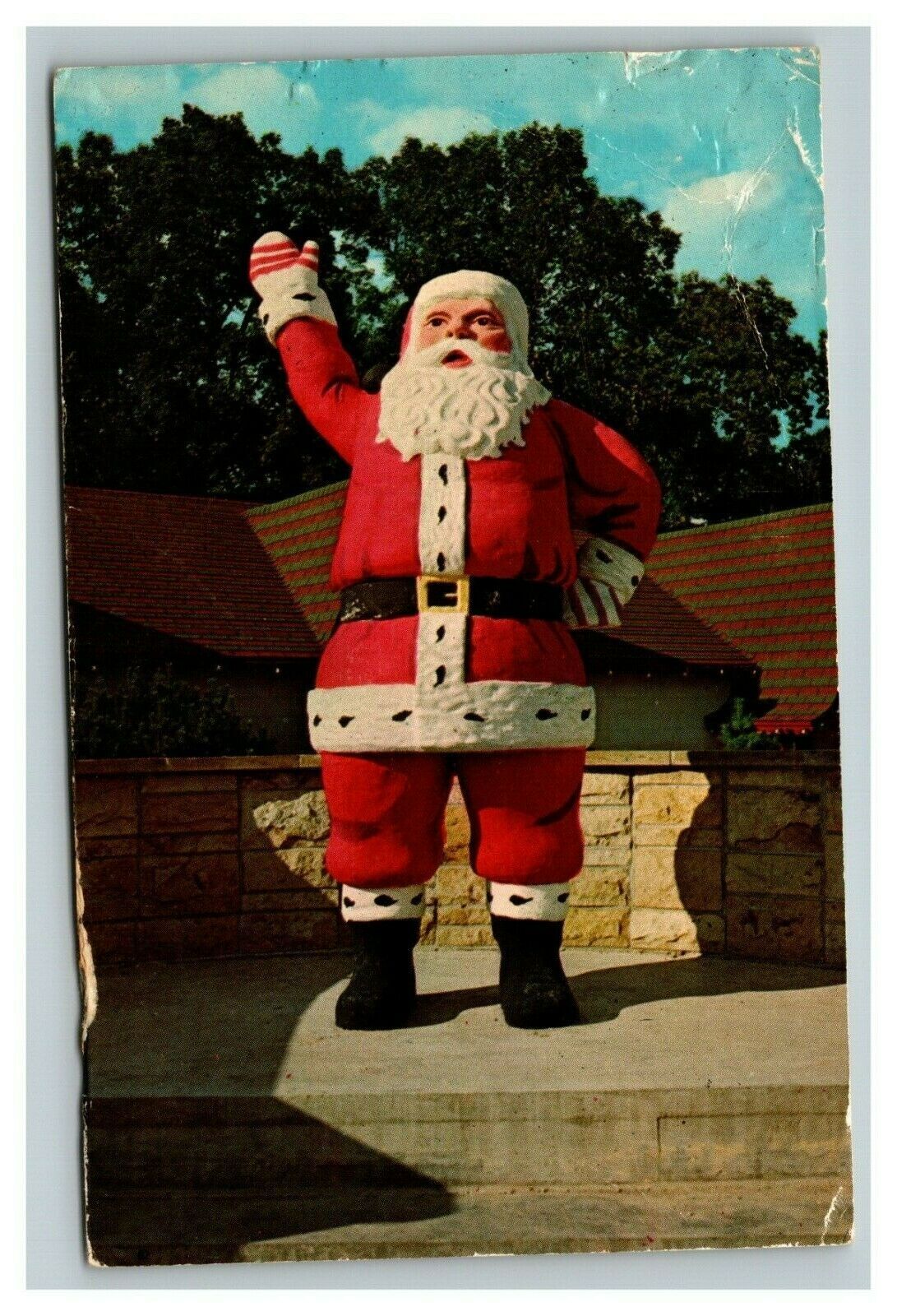 Vintage 1960's Postcard Giant Santa Claus at Santa Claus Land Indiana ...