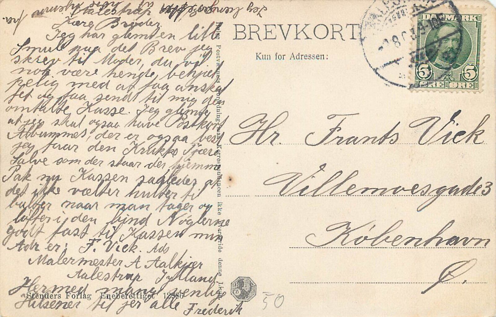 Danish humor caricature postcard drawn couple in trouble artist Carl ...