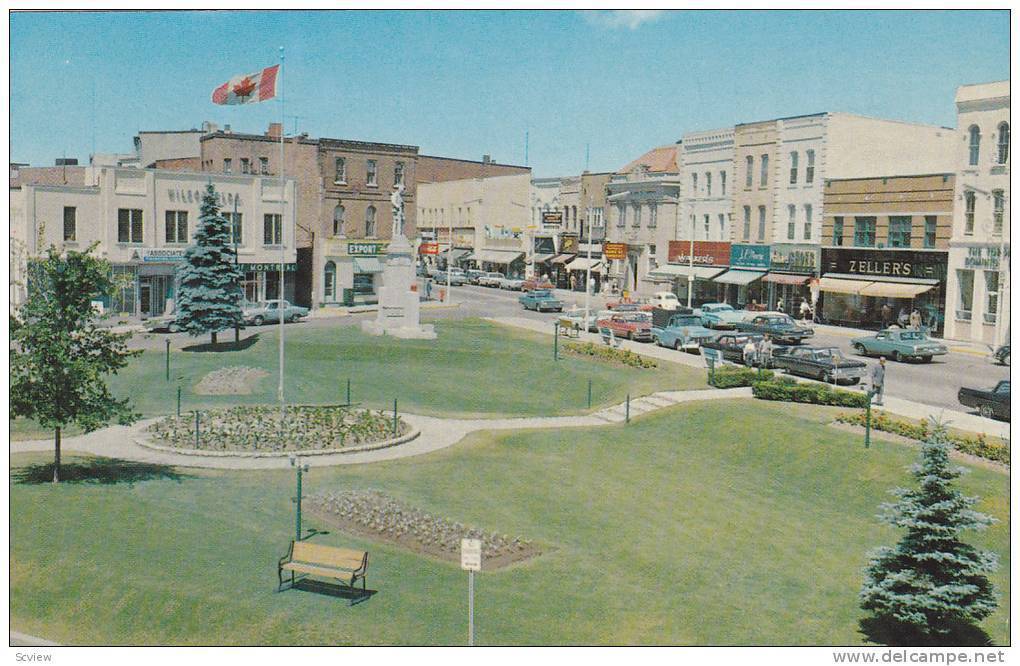Fred Grant Square, Store Fronts, Downtown Barrie, Ontario, Canada, 1950 ...