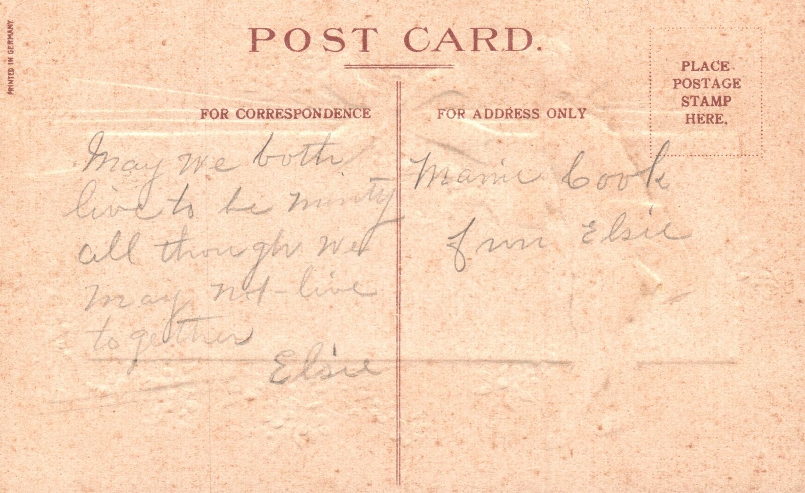 Vintage Postcard Affectionate Greeting Heartfelt Wish Friendly Wishes ...