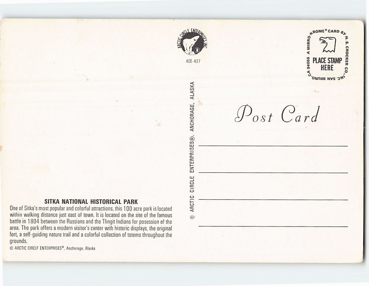 Postcard Sitka Historical Park and Scenic Panorama, Sitka, Alaska ...