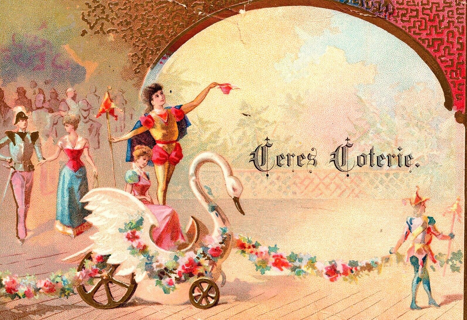 Vintage 1892 Masquerade Ball Music Invitation Trade Card Avon Hall ...