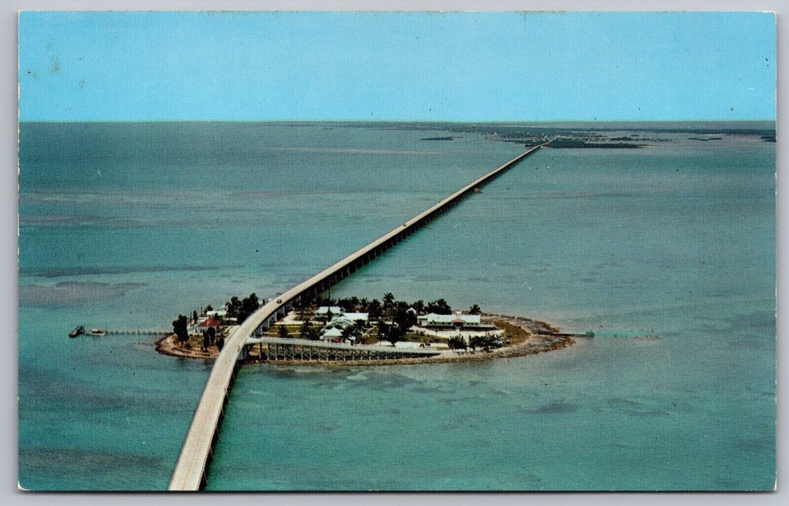 Aerial View Pigeon Key Seven Mile Bridge Key West Florida Ocean UNP PC ...