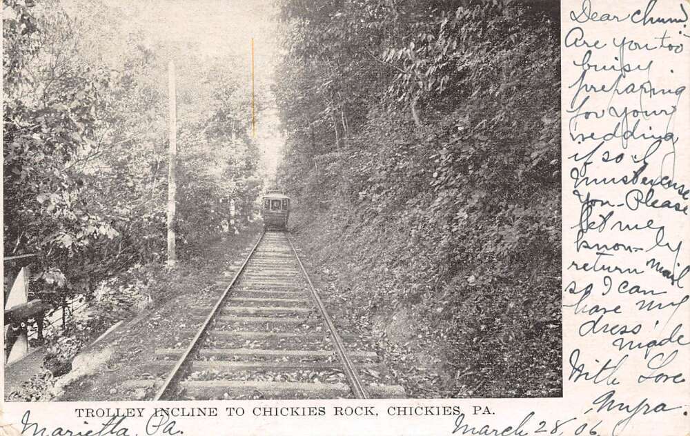Chickies Pennsylvania Trolley Incline To Chickies Rock, Undivided Back ...