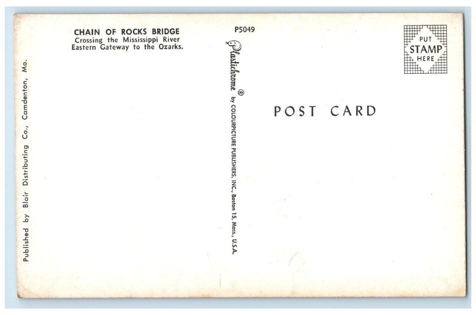 c1950's Chain Of Rocks Bridge Crossing The Mississippi River Vintage ...