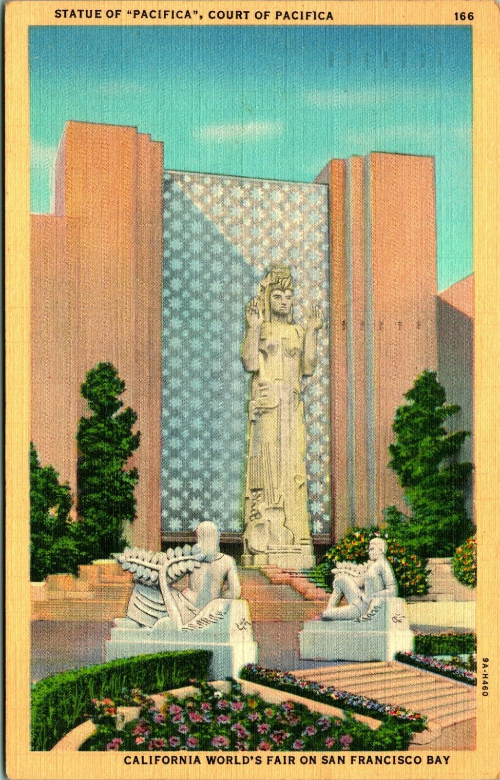 Court of Pacifica Statue San Francisco Bay Worlds Fair California Linen ...