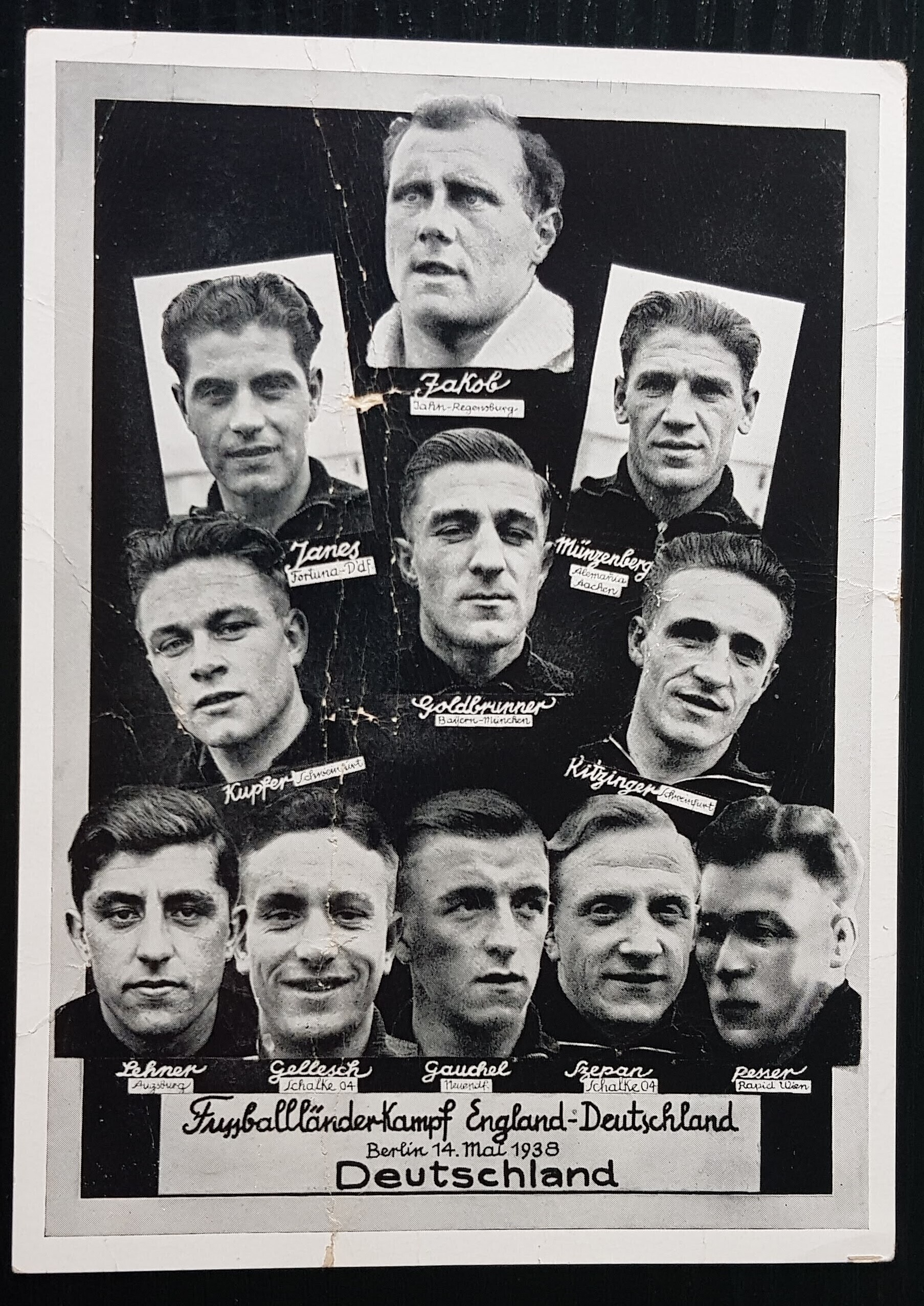 Third Reich Original Postcard Germany Football Team V England Berlin 14 ...