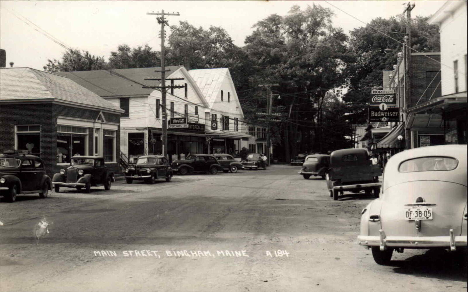 Bingham Maine ME Coca Cola Street Scene Eastern Illus RPPC Vintage ...