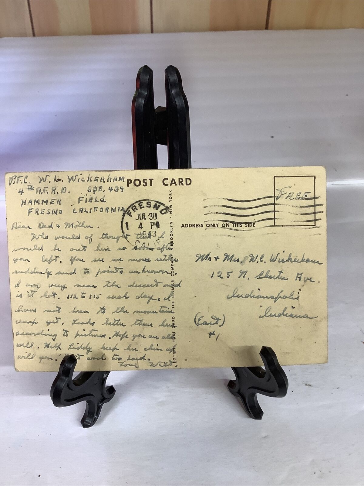 1943 WWII Military Training Camp HAMMER FIELD CA RPPC Soldiers Postcard ...