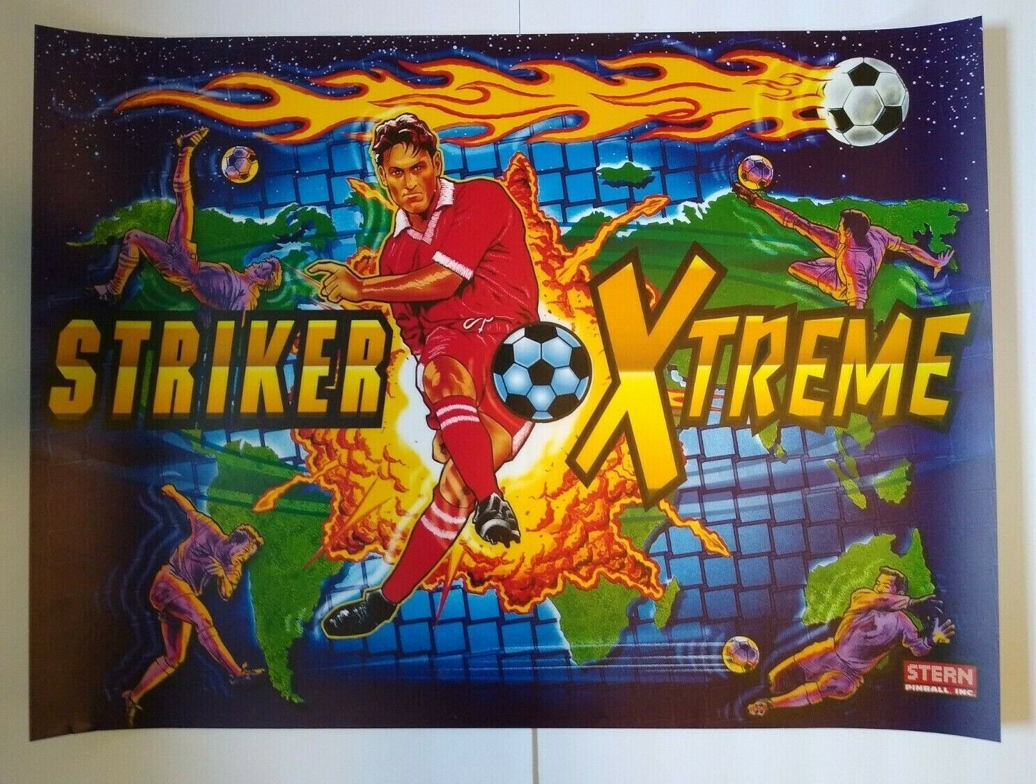 Striker Xtreme Pinball Translite Art Sheet Original Soccer Sports 2000 ...