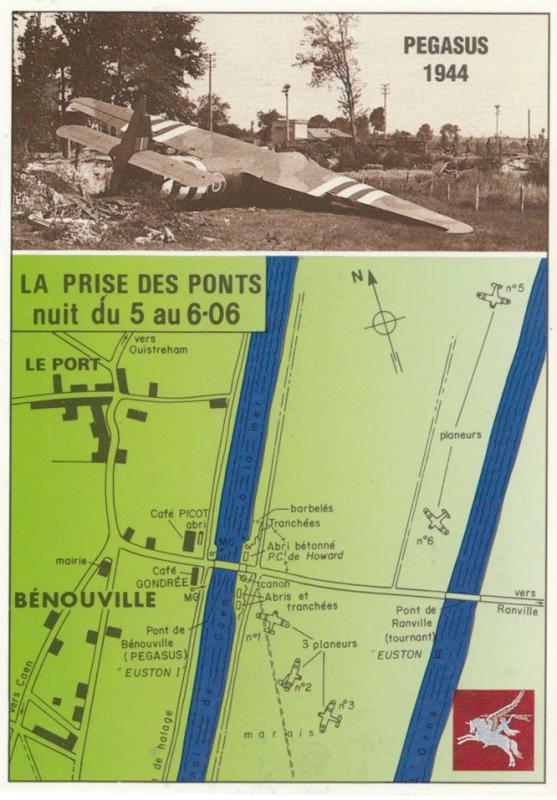 Pegasus Bridge Normandy Landings During WW2 Battle Military View & Map ...