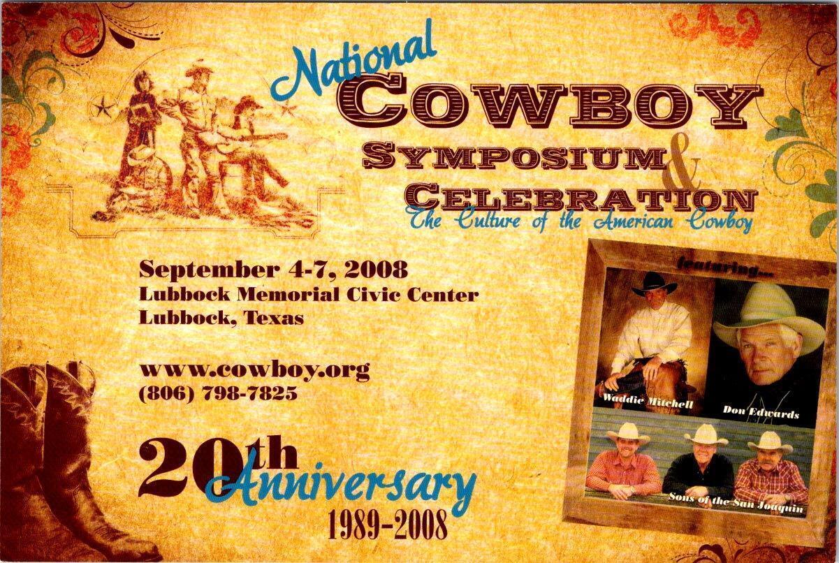 Lubbock, TX Texas NATIONAL COWBOY CELEBRATION 2008 4X6 Advertising ...
