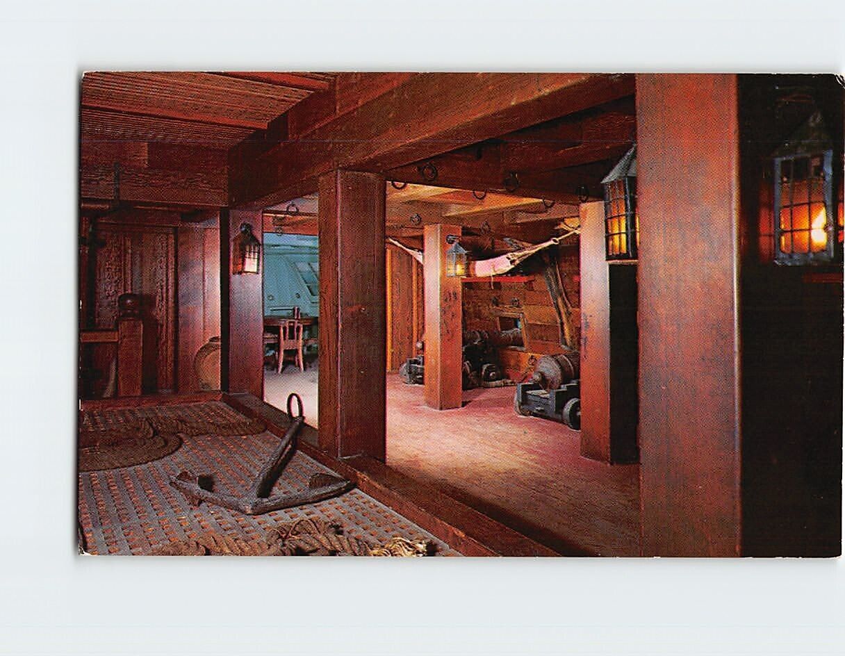 Postcard Gun Deck And Captain's Cabin, Charon, Yorktown, Virginia ...