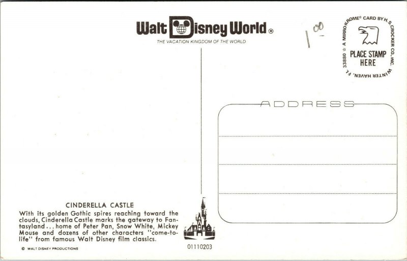 Vtg Walt Disney World Cinderella Castle Magic Kingdom Orlando FL ...