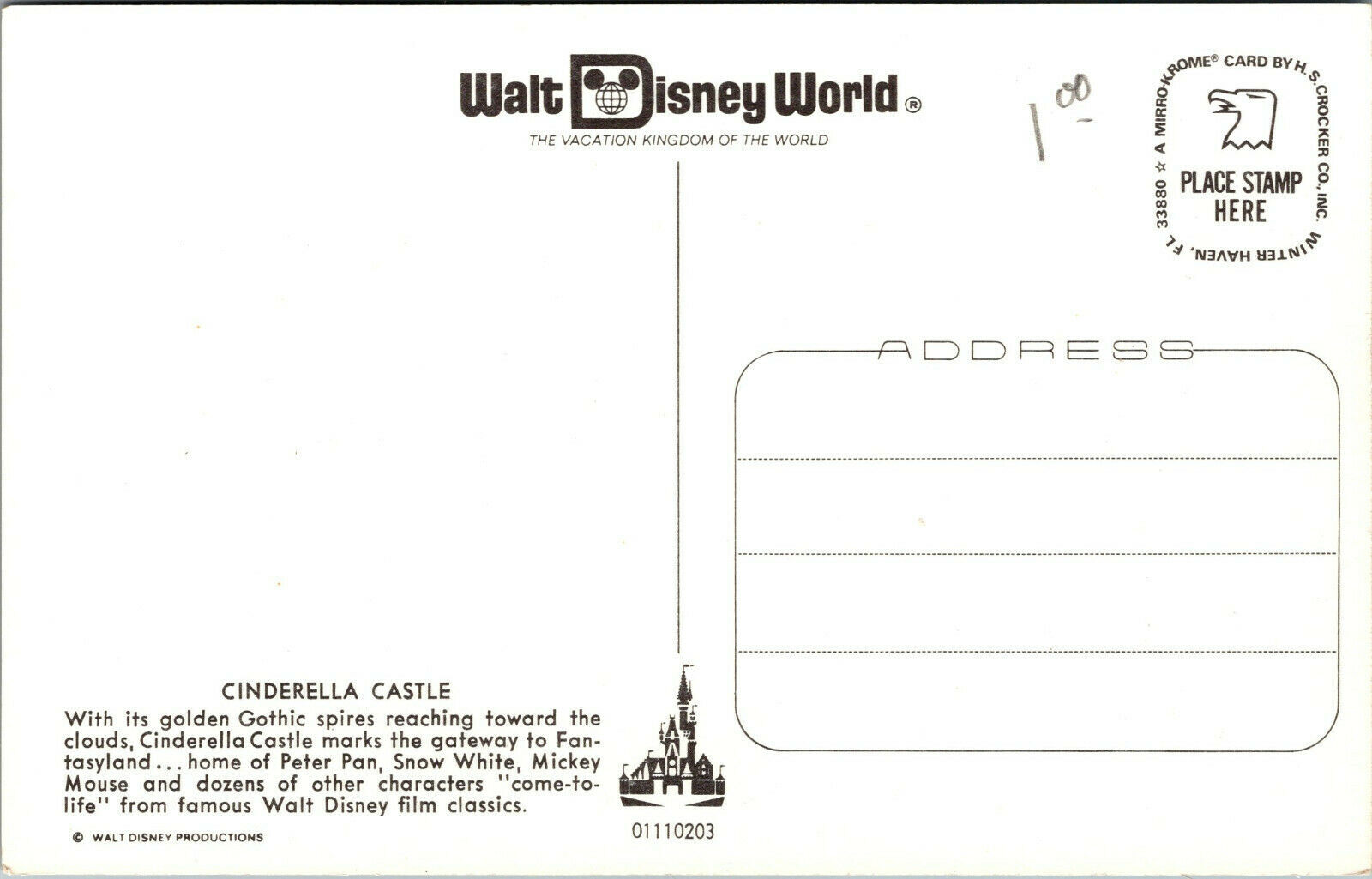 Vtg Walt Disney World Cinderella Castle Magic Kingdom Orlando FL ...