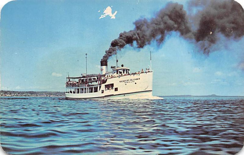SS Mackinac Islander Ferries & Paddle Wheels Ship Glue on back | Topics ...