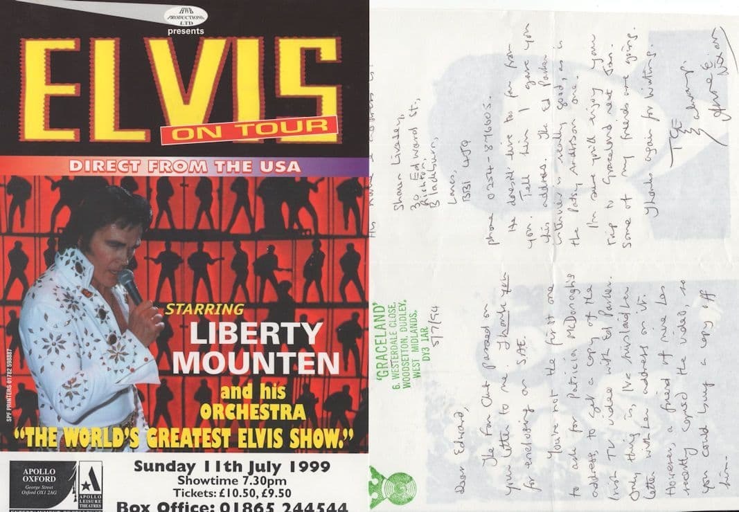 Liberty Mounten as Elvis Presley Hand Signed Flyer & More | Topics ...