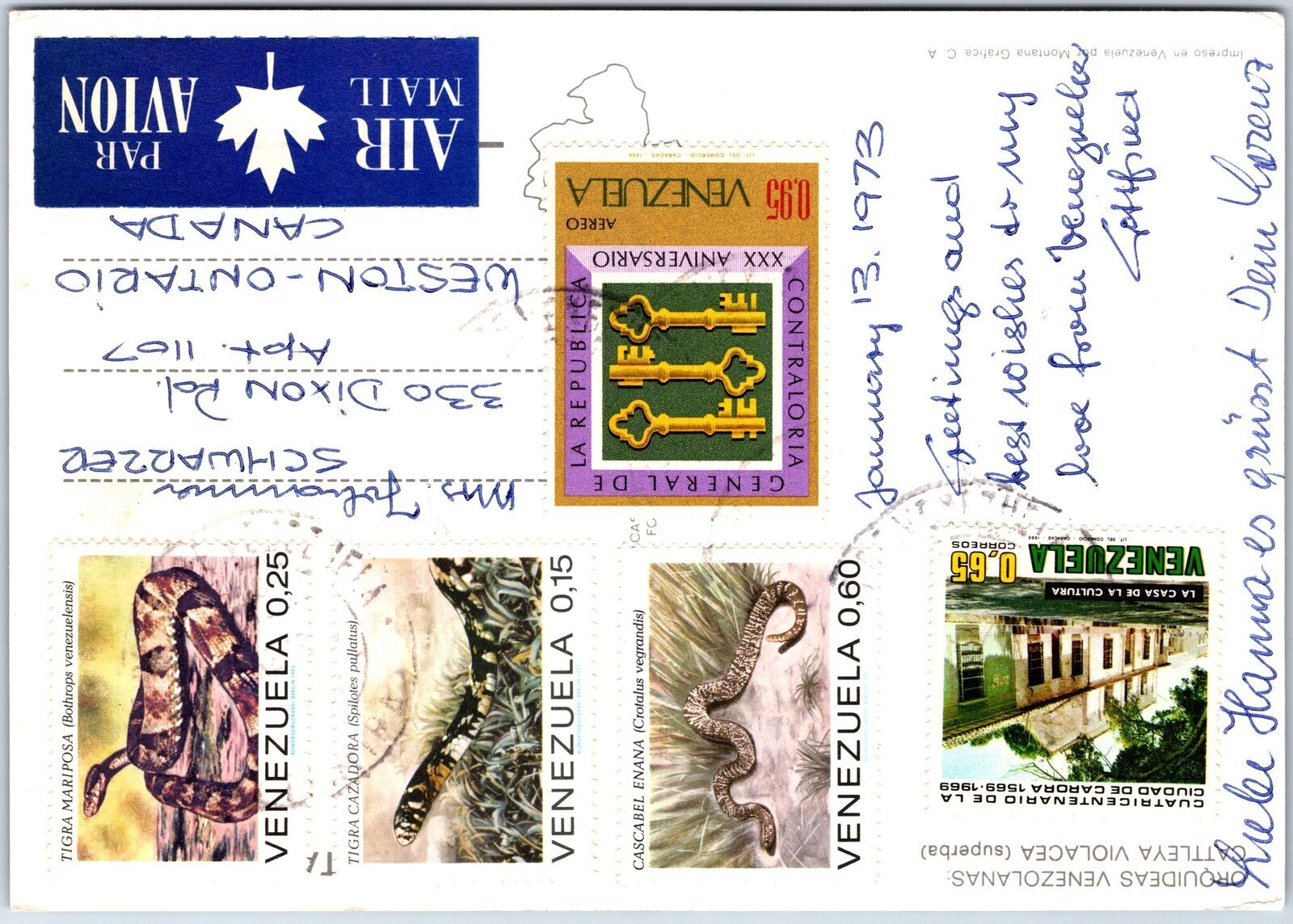 Vintage Continental Sized Postcard Venezuelan Orchid Flower With (5 ...