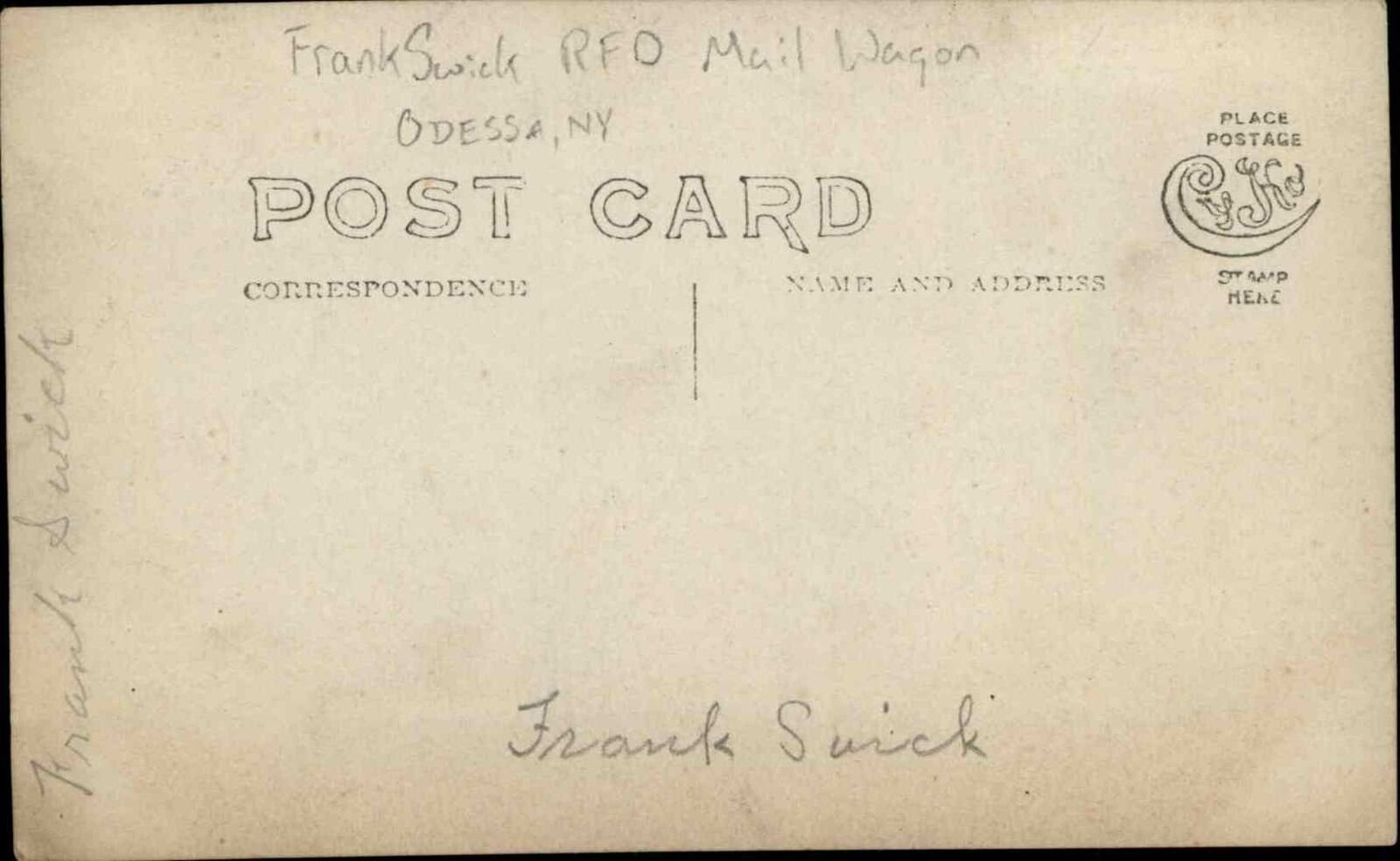 Crisp Image Mail Carrier Horse Drawn Wagon RFD? Frank Swick Odessa NY ...