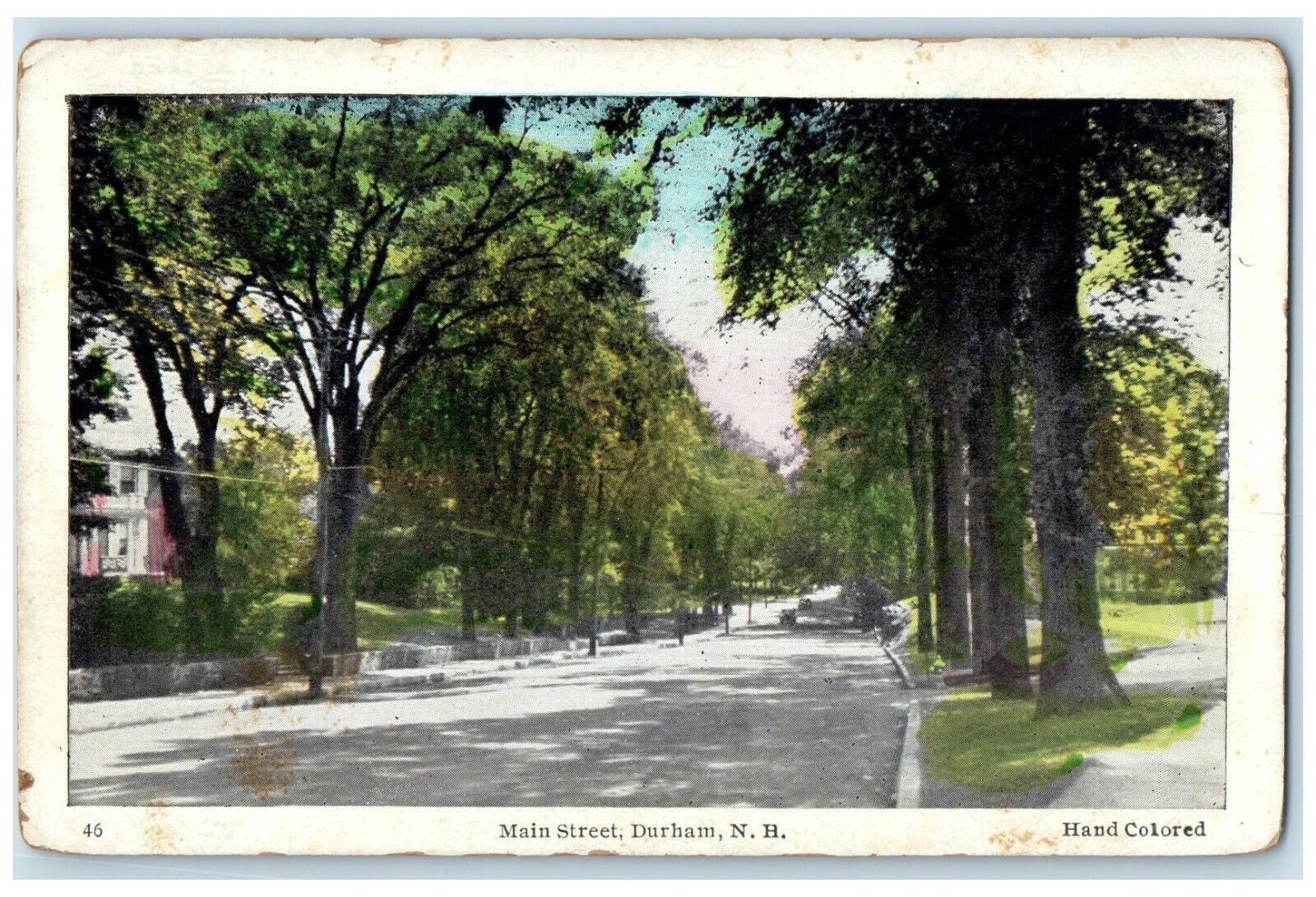 1956 Scenic View Main Street Road Trees Durham New Hampshire NH Vintage ...