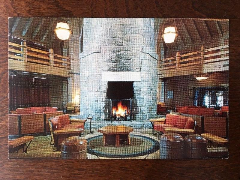 Fireplace in Lobby of Timberline Lodge, Mount Hood, Oregon C16 | Topics ...