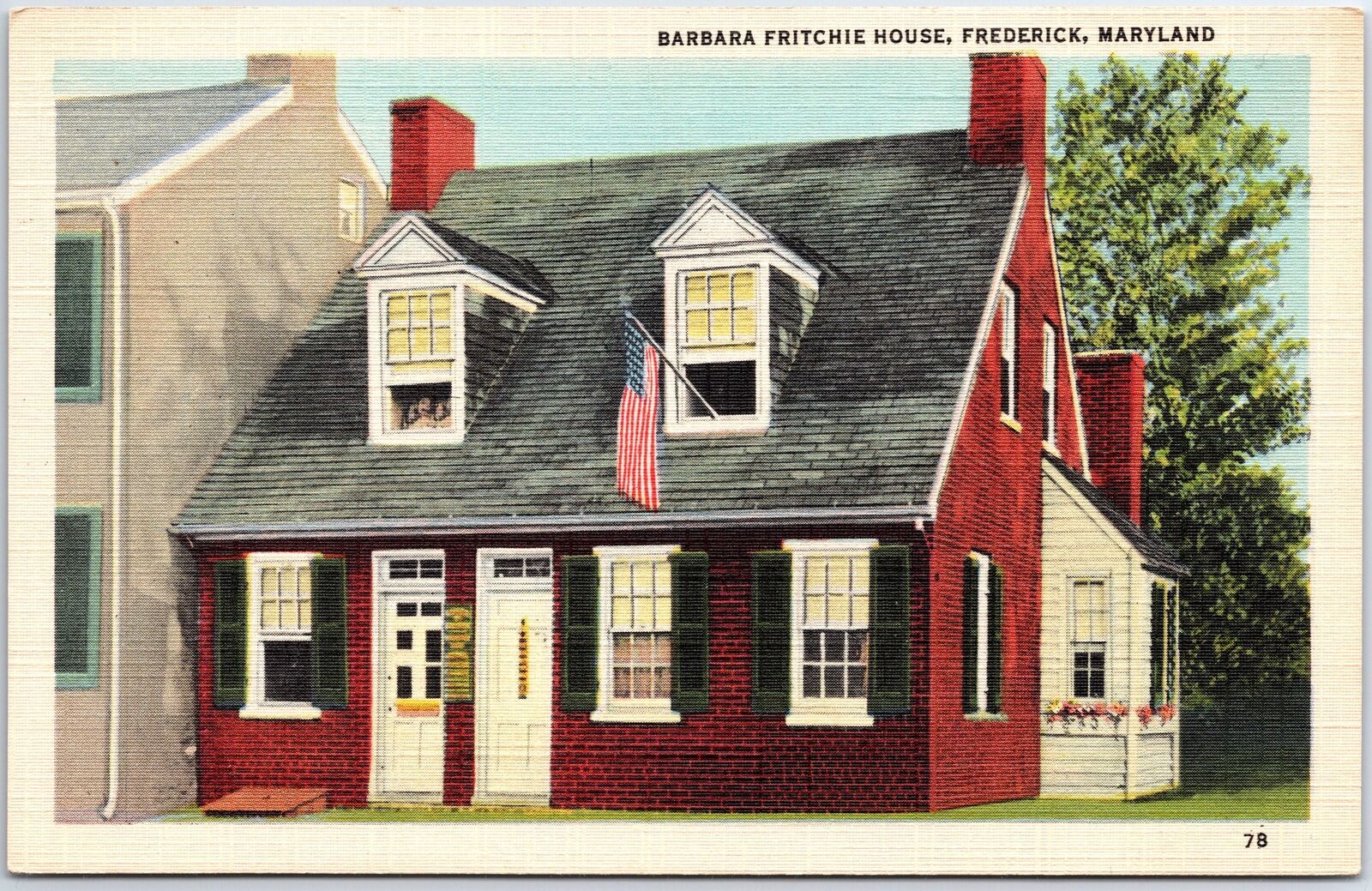 Vintage Postcard Barbara Fritchie House at Frederick Maryland C. 1930s ...