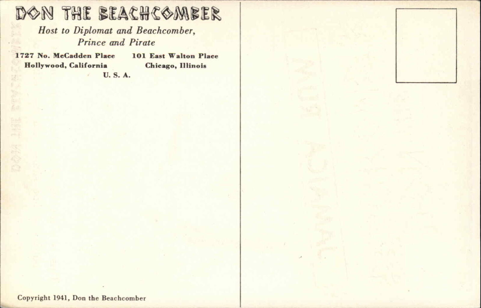 Postcard TIKI BAR Don the Beachcomber JAMAICAN RUM Label Art | Latin ...