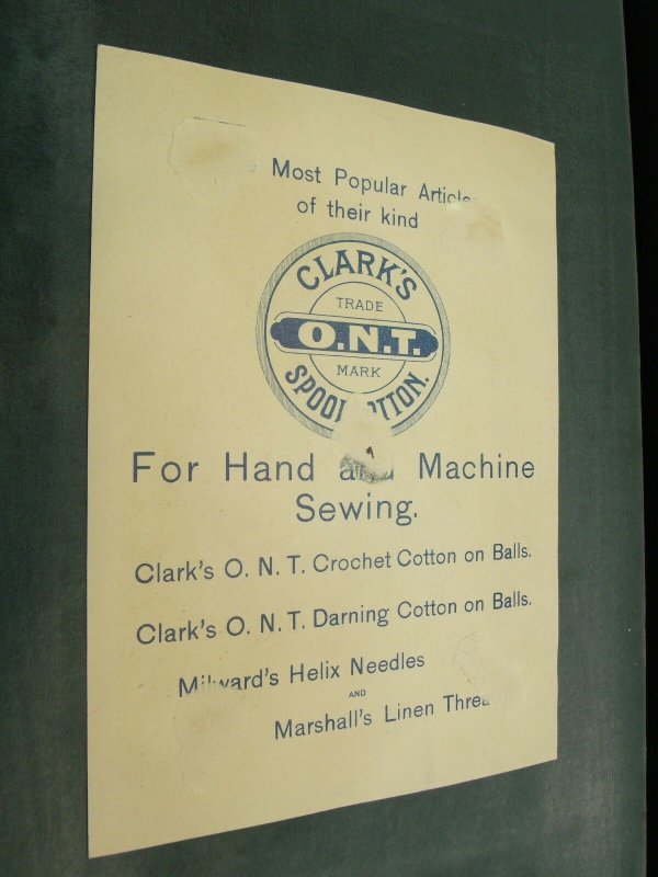 Large O.N.T Clark Thread Cute Sisters Learning To Sew Victorian Trade ...