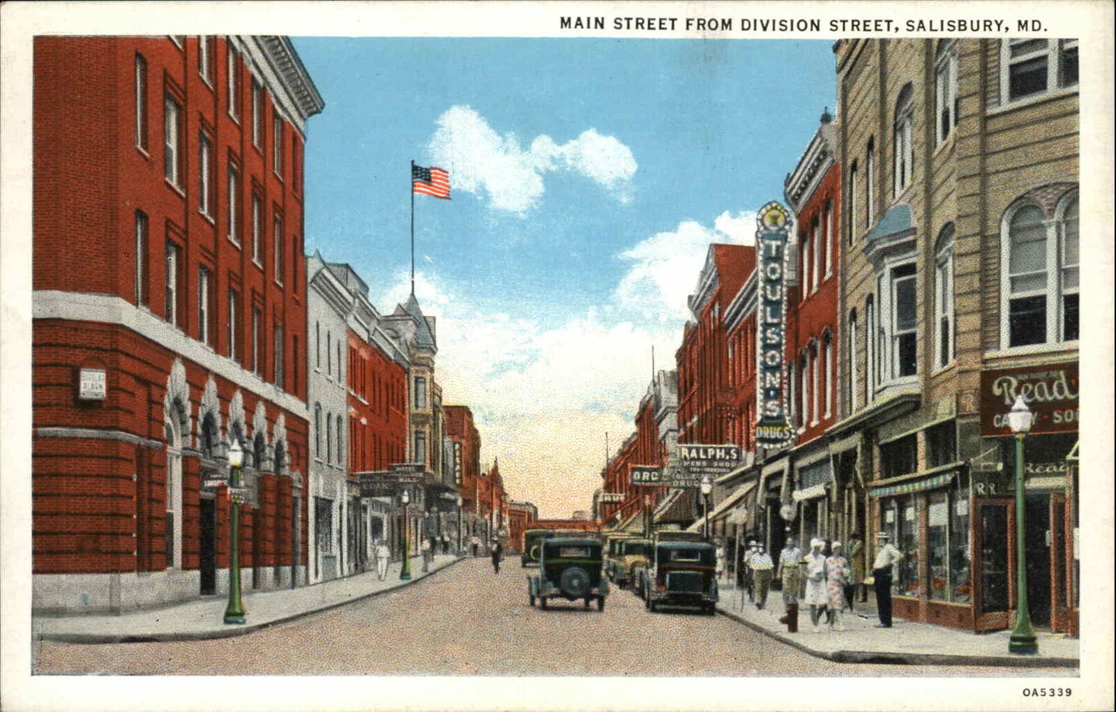Salisbury Maryland MD Main Street Classic Cars Vintage Postcard ...