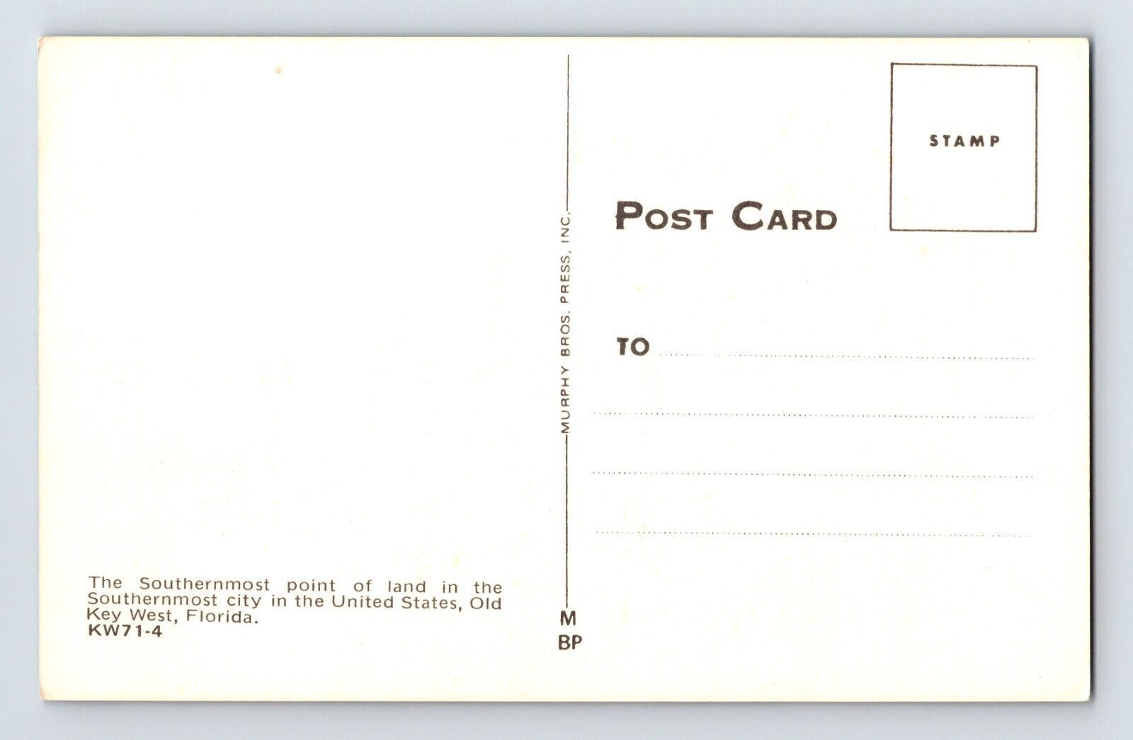 Postcard Florida Key West FL Southernmost Point Sign 1960s Unposted ...