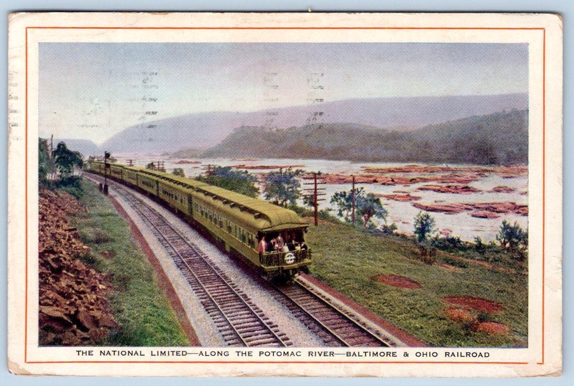 1930 the National Limited Train Along Potomac River B&O Railroad ...