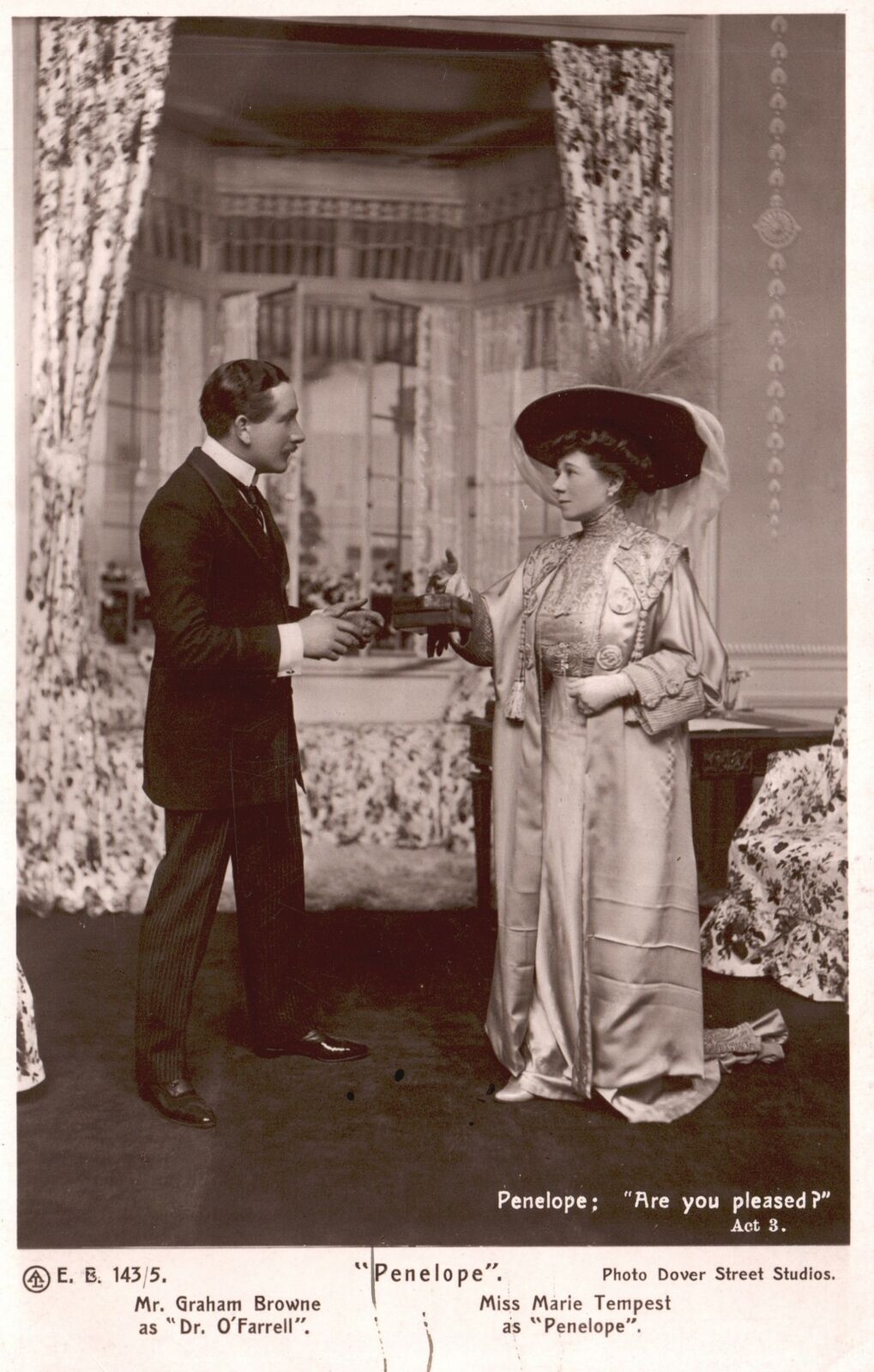 Vintage Postcard 1920's Penelope Mr. Graham Browne Miss Marie Tempest ...