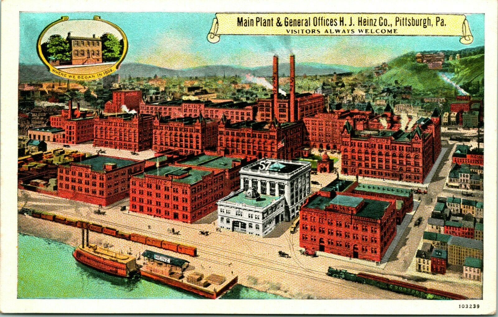 Vtg Postcard 1920s H J Heinz Co Pittsburgh PA Main Plant & General ...