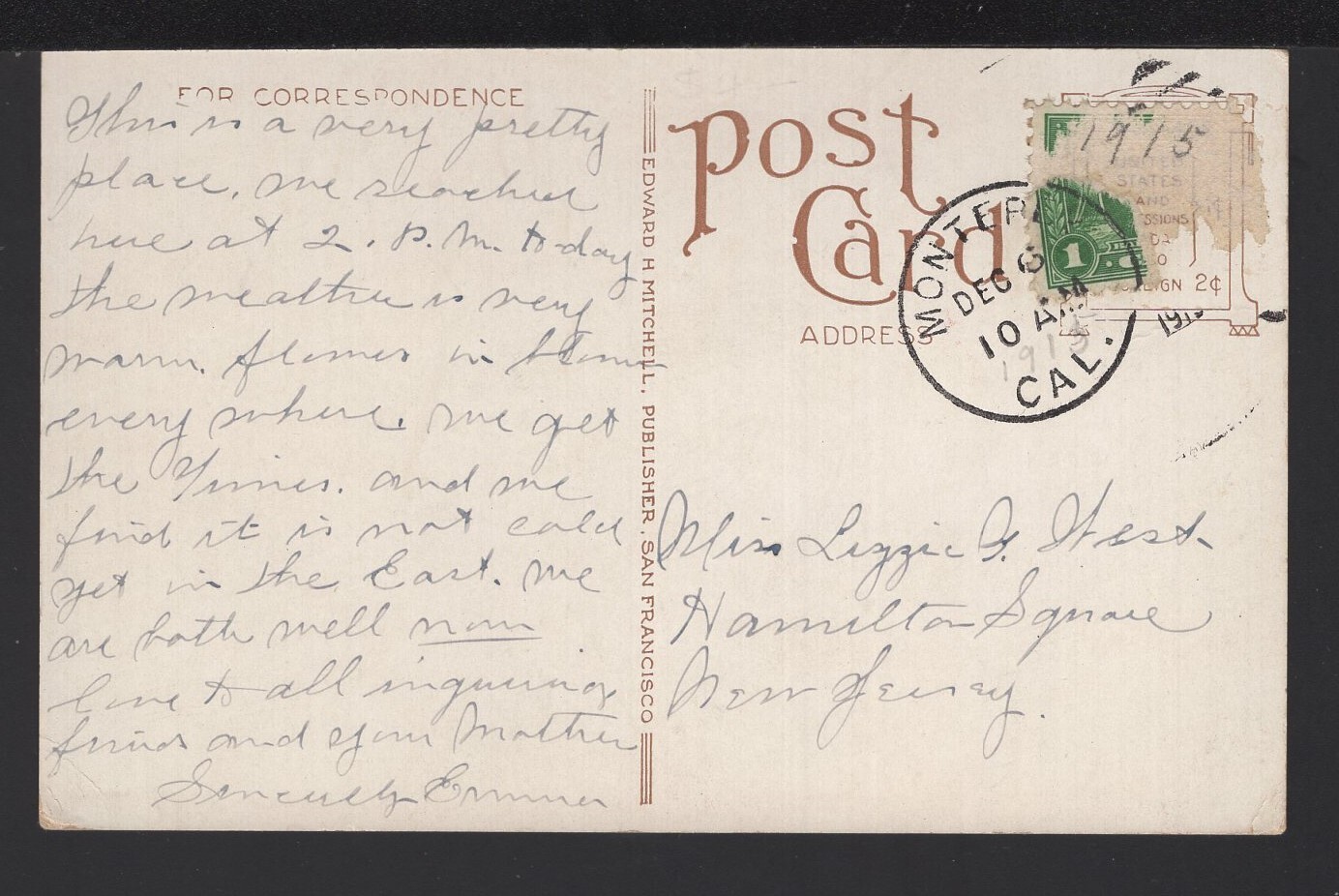 California DEL MONTE Hotel Del Monte Pub by Edward H Mitchell pm1915 ...