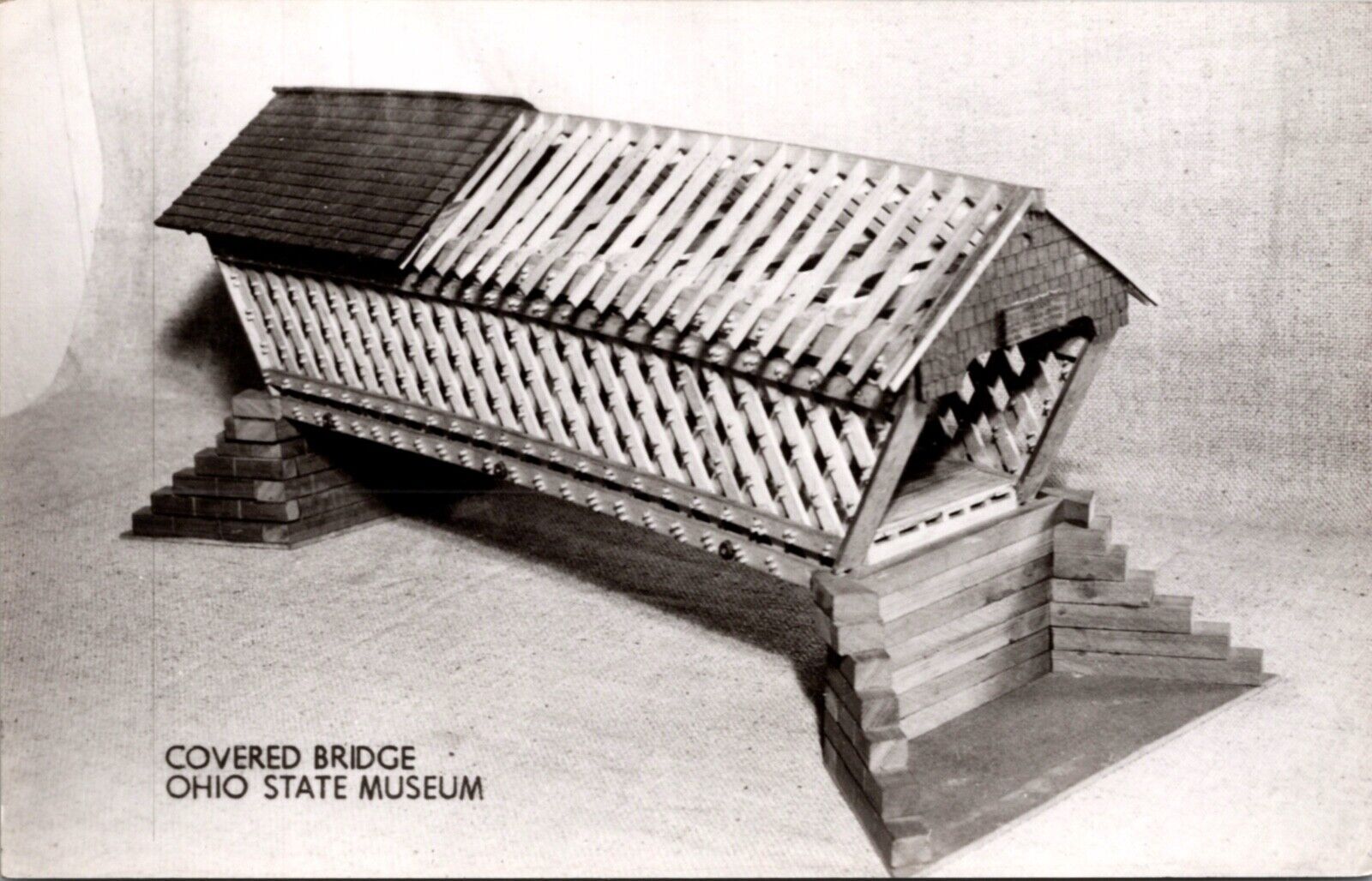 Real Photo Postcard Covered Bridge Model at Ohio State Museum Columbus ...