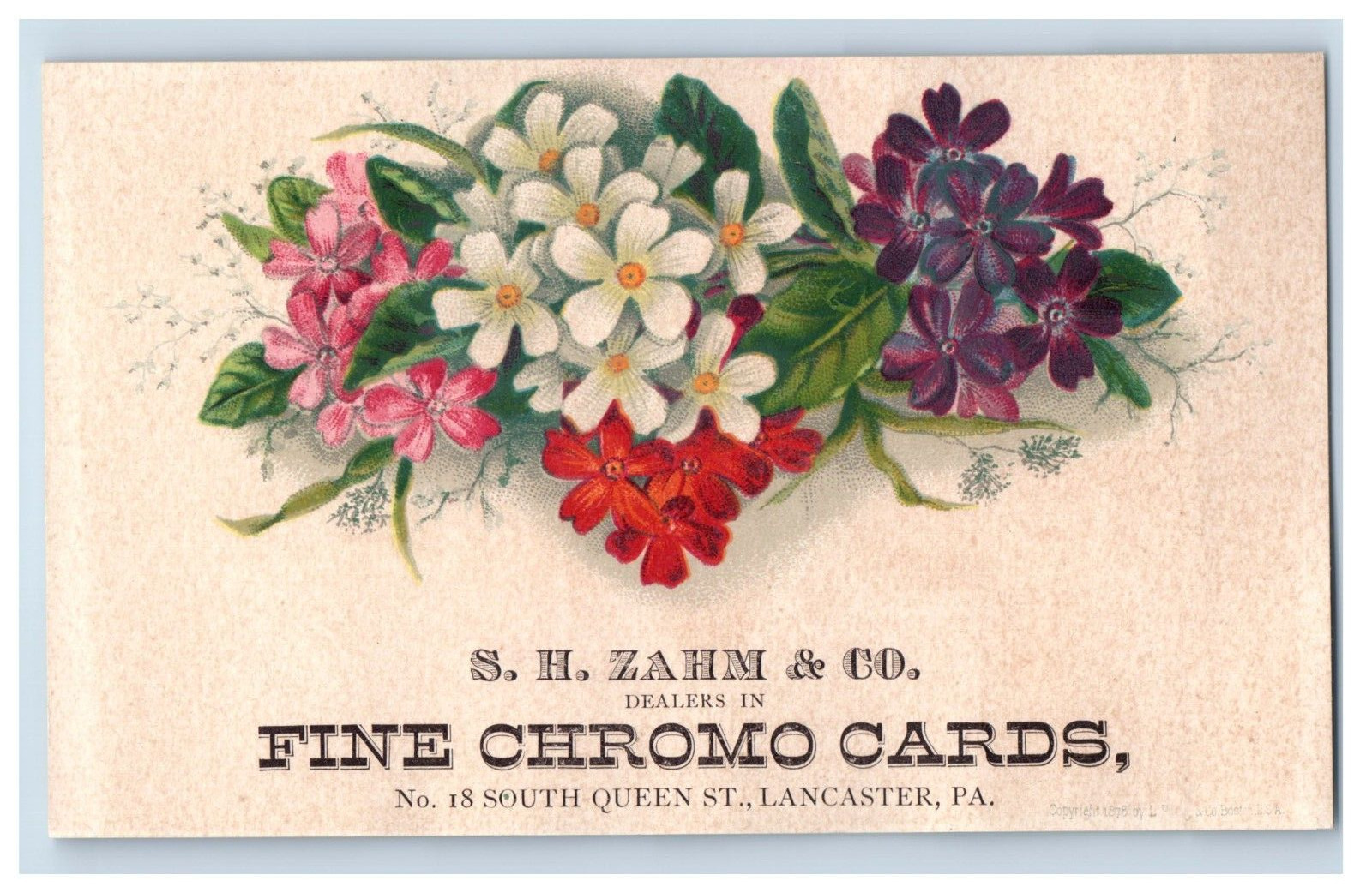 1870s-80s S.H. Zahm & Co. Printer Fine Chromo Cards Set Of 6 F118 ...