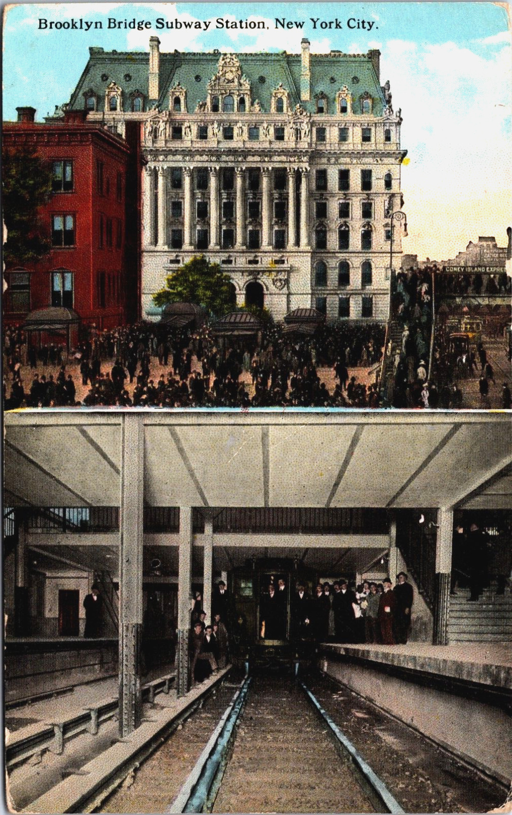 Brooklyn Bridge Subway Station New York City Postcard C113 | United ...