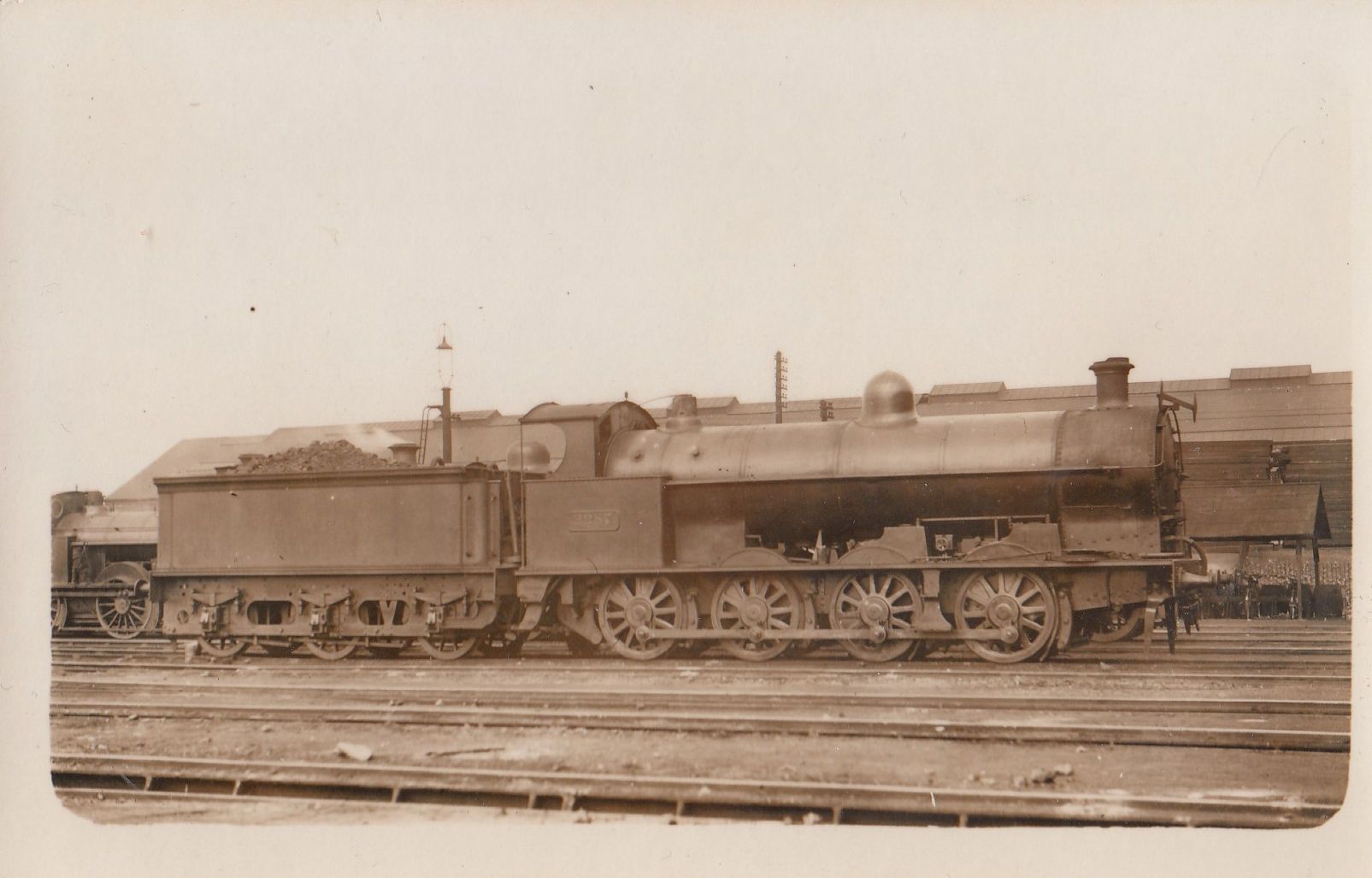 LNWR G-2A Class 7F 0-8-0 No 2287 Antique Real Photo Train Postcard ...