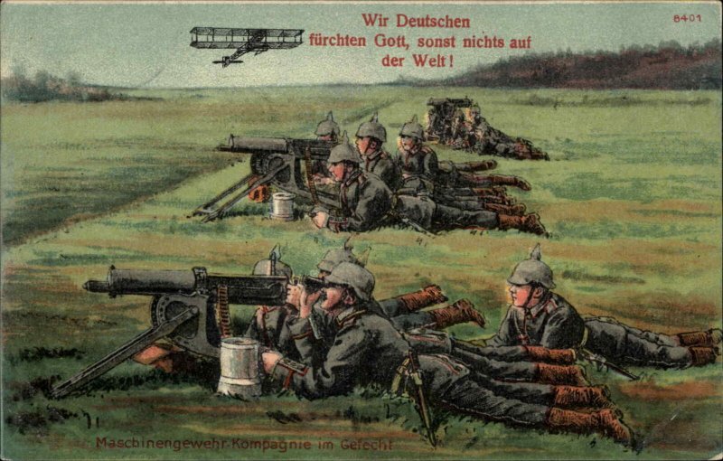 WWI GERMAN MILITARY PROPAGANDA German Soldiers Firing Machine Guns PC ...