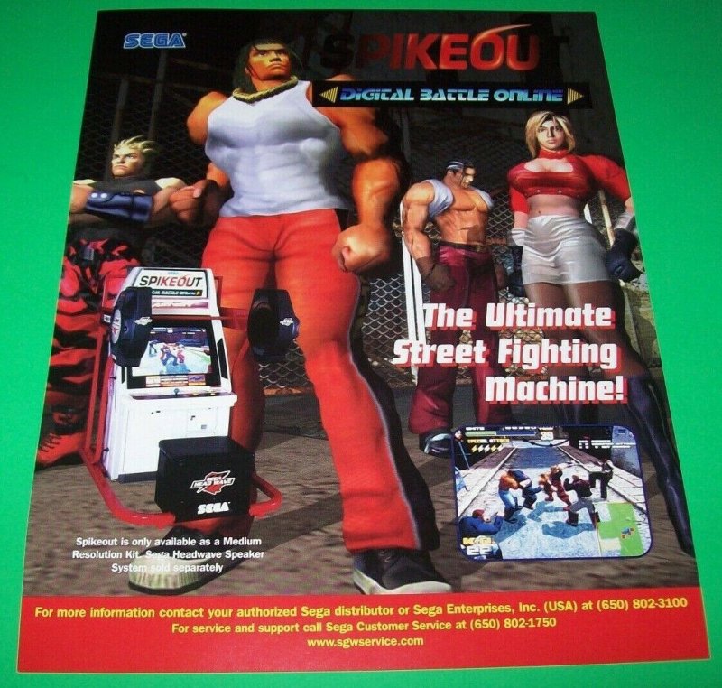 Sega Spike Out Digital Battle Online Arcade FLYER Original Video Game ...