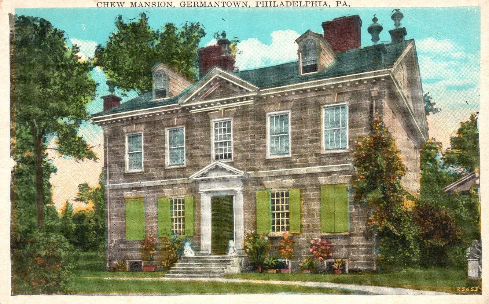 Vintage Postcard 1920's Chew Mansion Germantown Philadelphia ...