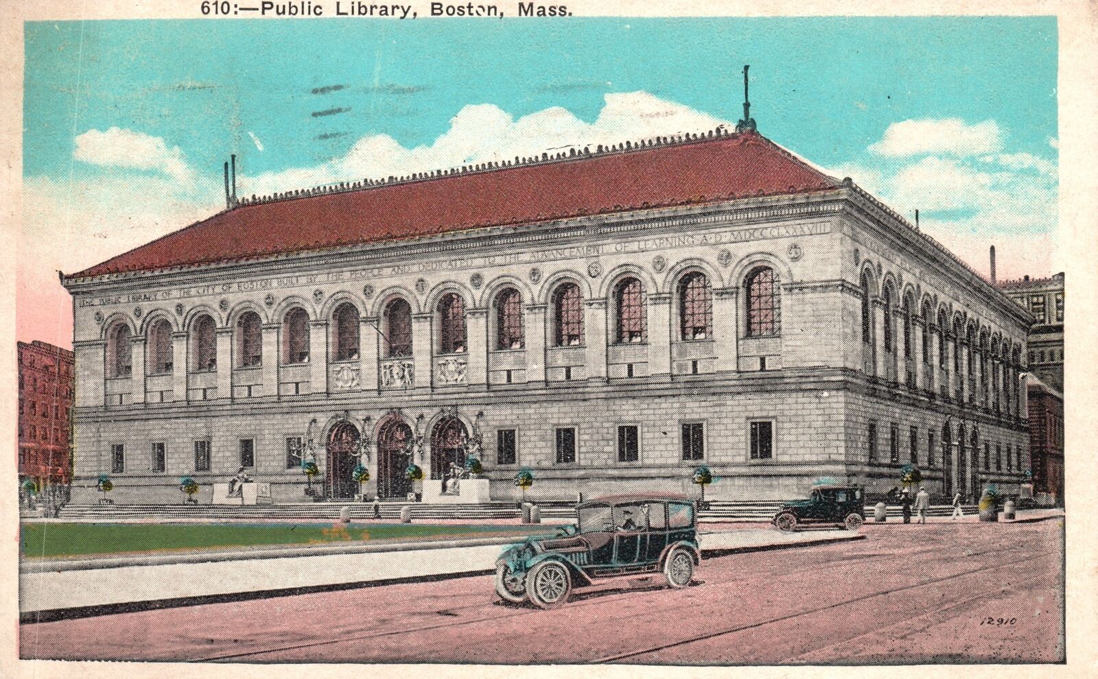 Vintage Postcard 1927 Public Library Architectural Building Boston ...
