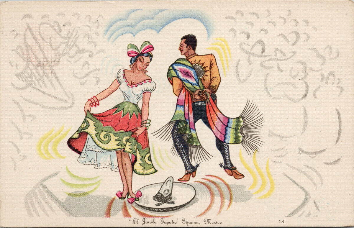 El Jarabe Tapatio Tijuana Mexico Mexican Hat Dance 4c Stamp Postcard ...