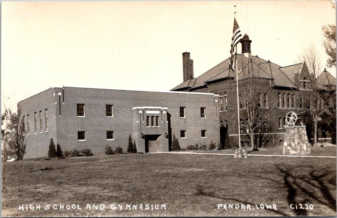 Iowa Panora High School and Gymnasium Real Photo | United States - Iowa ...