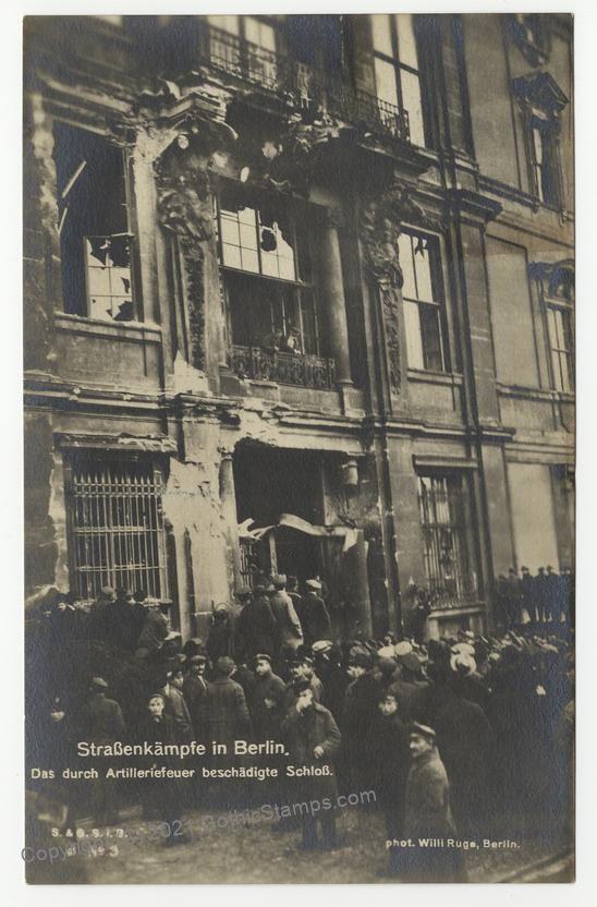 German Revolution 1919 Berlin Schloss Strassenkampf Freikorps RPPC ...