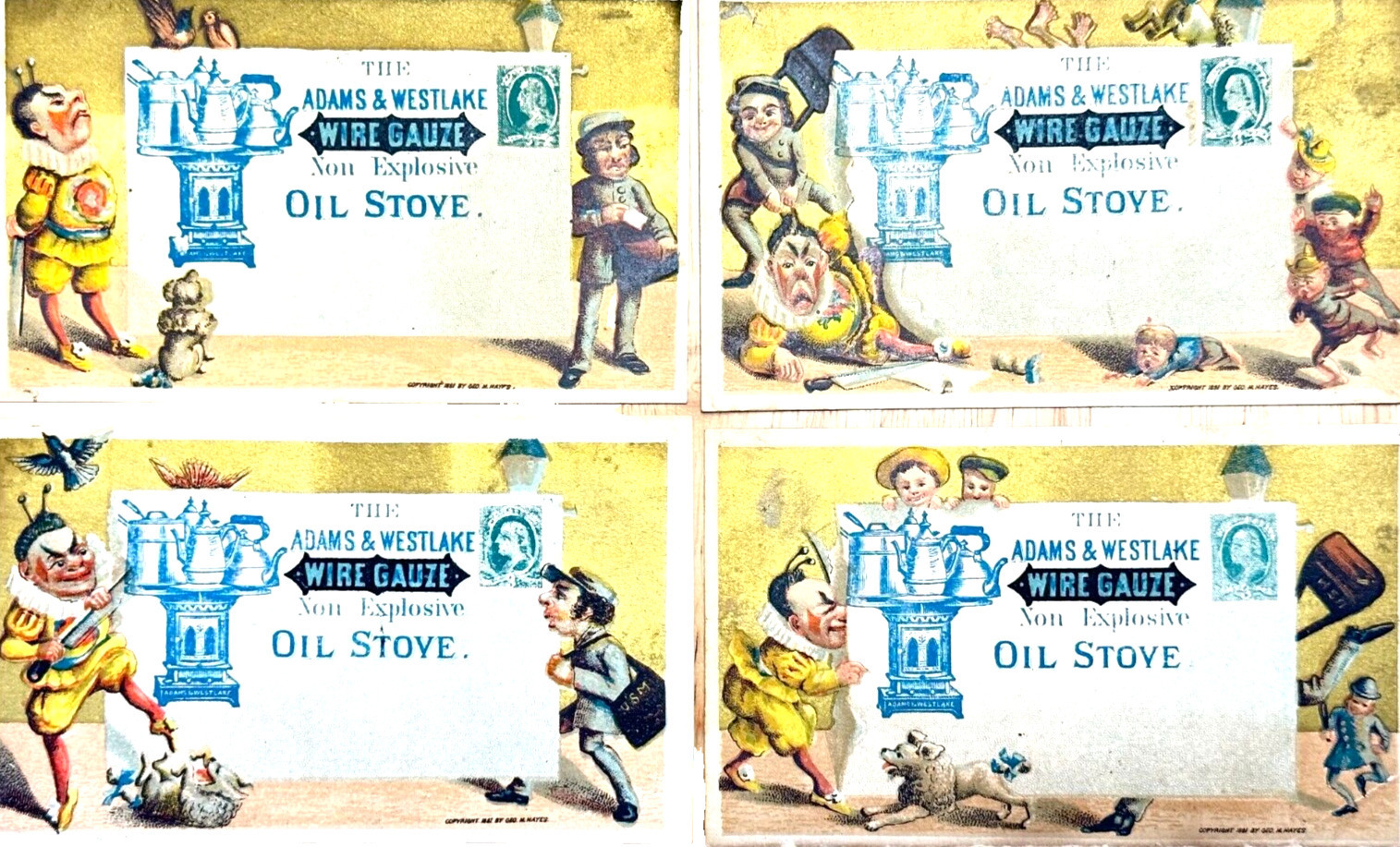1881 ADAMS WESTLAKE Wire Gauze Non Explosive Oil Stove Victorian Trade ...