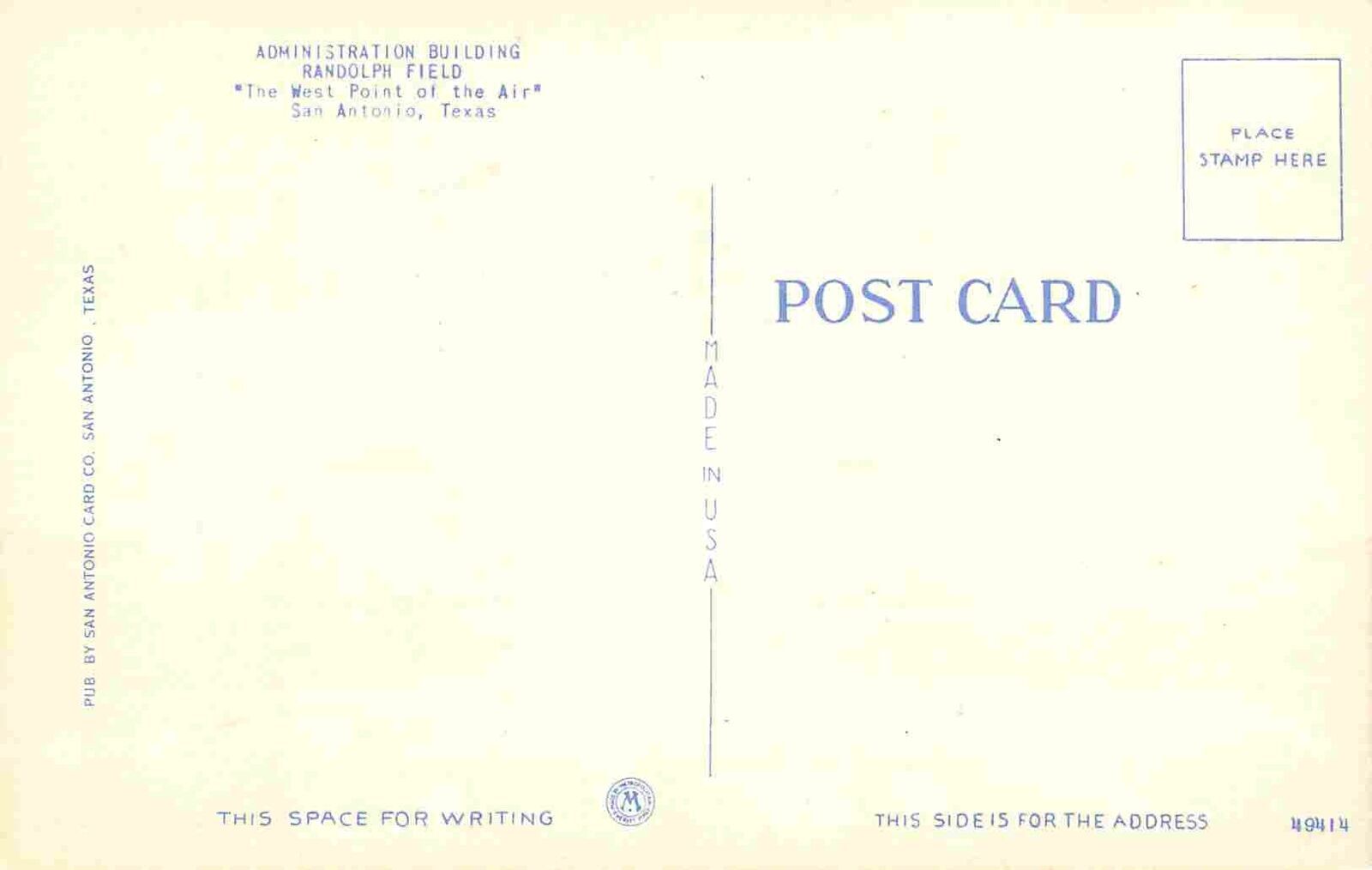 Randolph Air Field Administration Building San Antonio Texas linen ...